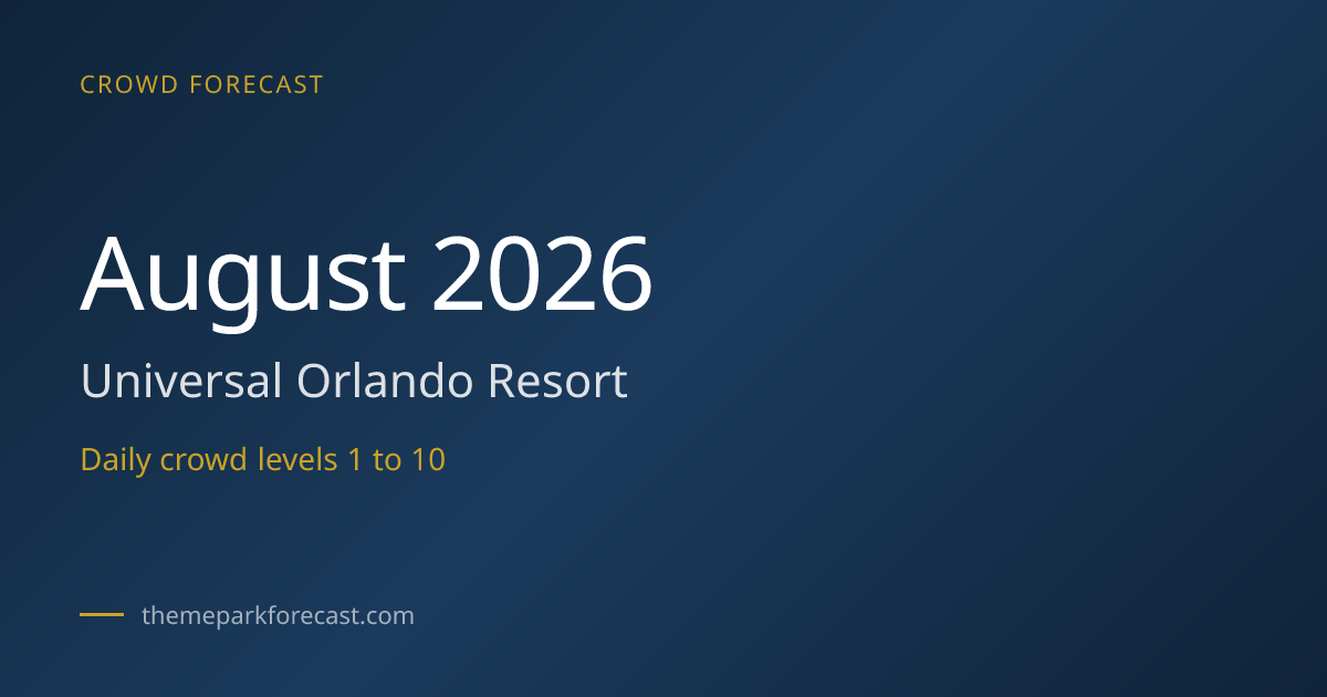 Universal Orlando Resort Crowds in August 2026: Daily Forecast | Theme ...