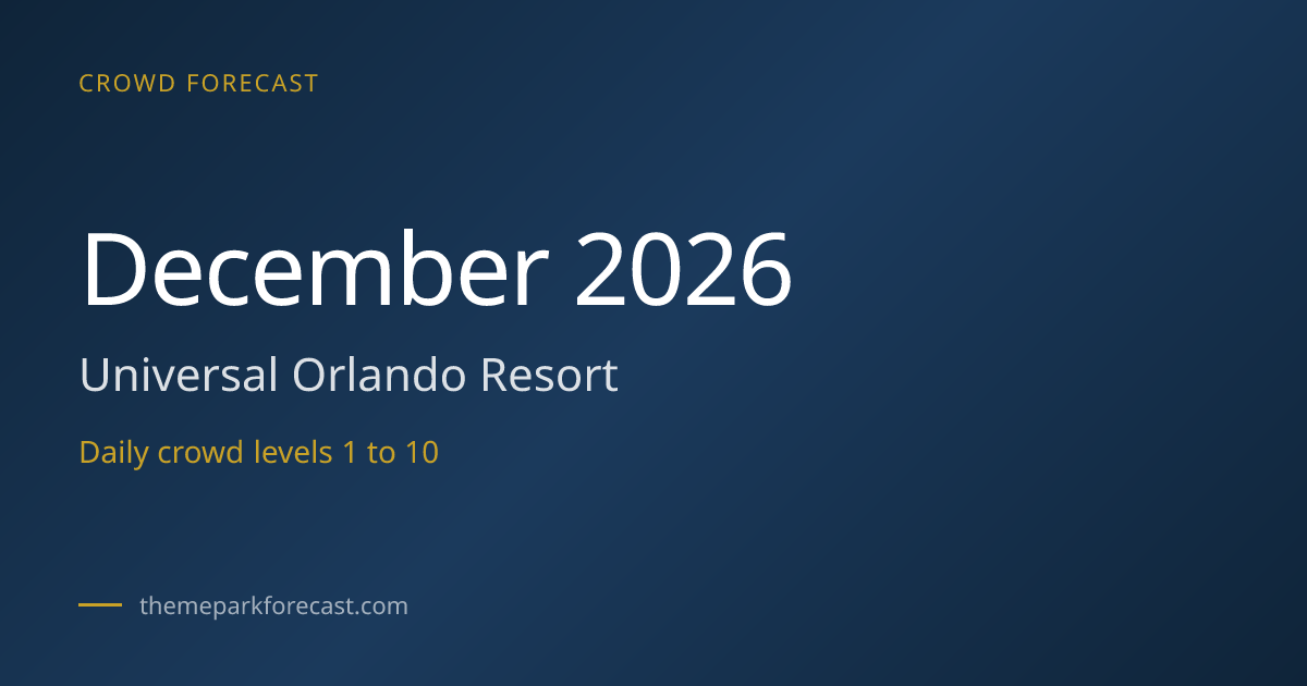 Universal Orlando Resort Crowds in December 2026: Daily Forecast ...