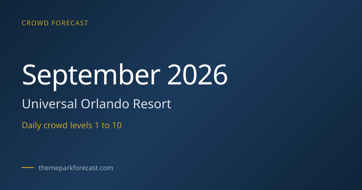 Universal Orlando Resort Crowds in September 2026: Daily Forecast ...